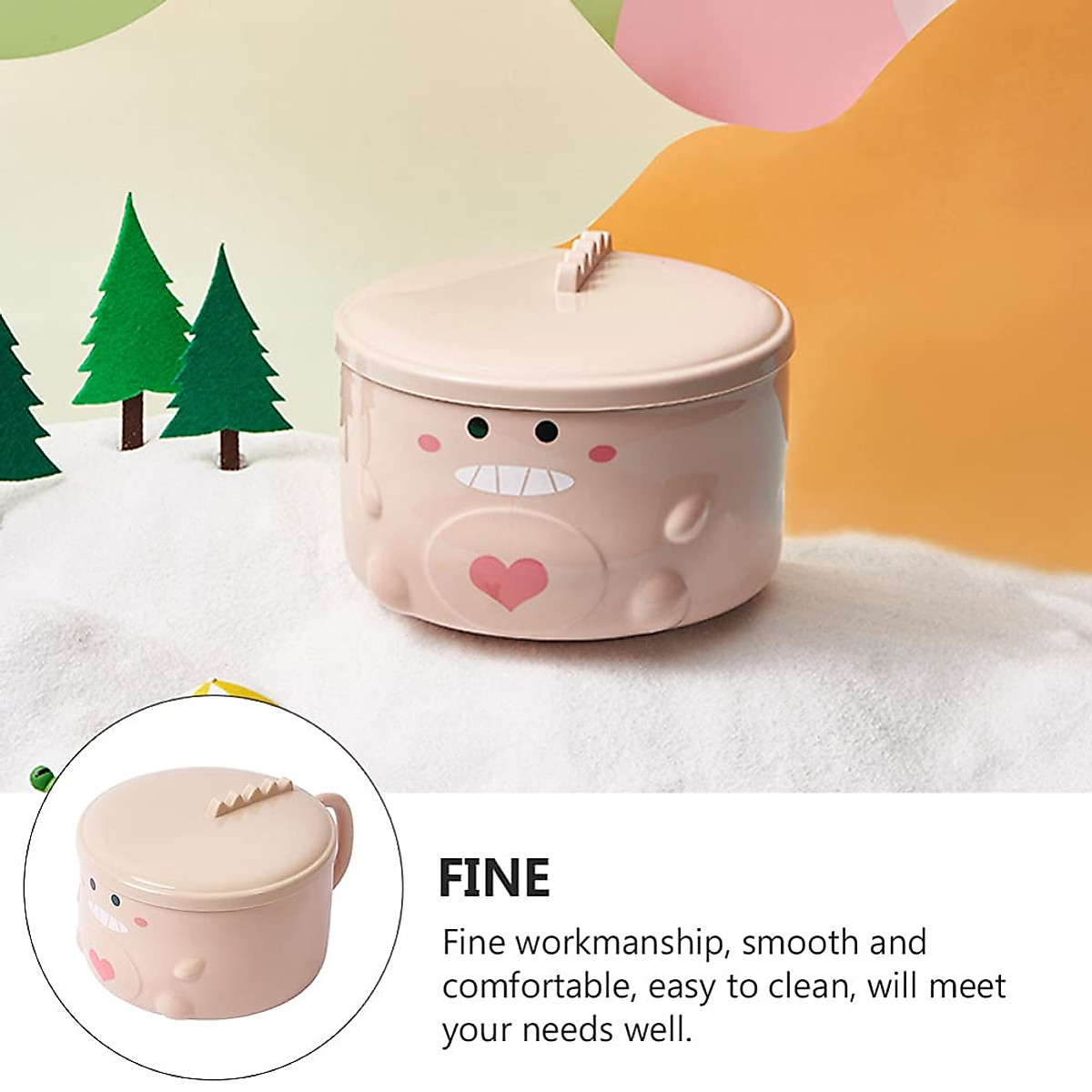 Cabilock Instant Noodle Bowl Korean Stainless Steel Rice Bowl with Lid Set Noodle Bowl Insulated Bowl Food Serving Bowls Rice Cereal Ice Cream Noodles Snacks Soup Bowls Pink Ramen Bowl with Lid