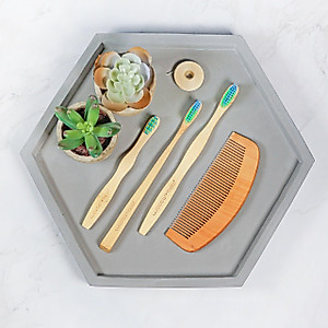 Woobamboo! Bamboo Toothbrush - Slim Handle - Soft Bristle - BPA Free Nylon Bristles - Eco-Friendly, Biodegradable, Compostable, Vegan (Pack of 4)