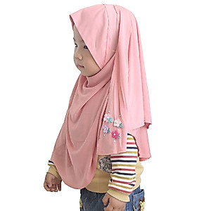 Modest Beauty One piece Baby Kids Muslim Islamic Scarf Hijab for 3-8 Years Old Little Girls Ready to Wear