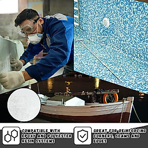 Wesnoy 1708 Fiberglass Cloth Roll 6" Wide by 360" Fiberglass Mat Material Roll with 3 Fiberglass Roller Tools Kit Fiberglass Repair Kit Fiberglass Filler Fiberglass Sheet for Boat Tub Shower Repair