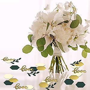 Greenery Wedding Table Confetti,Boho Love Theme Party Confetti,Sage Leaf Engagement Party Table Scatter,Bachelorette Bridal Shower Party Decorations Supplies