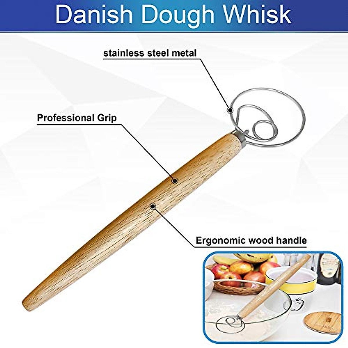 10inch Round Banneton Proofing Basket Set Bread Baking Kit, Dough Scraper, Bread Lame, Danish Dough Whisk Sourdough Proofing Basket Artisanal Bread Bread Making Tools and Supplies Set (10inch round)