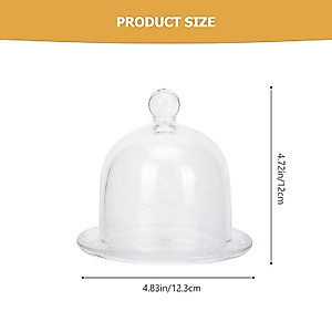 DOITOOL Mini Glass Butter Dish Dome Tray Plate, Multi- Preserving Serving Glass Lemon Keeper, Clear Glass Bell Jar Dome with Plate for Cream Cheese Cake, Salad Foods Wedding Party Home