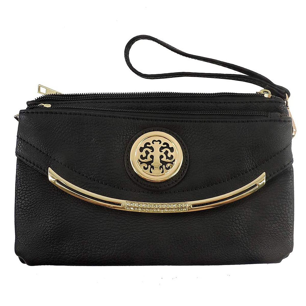 Silver Fever Fashion Crossbody - Hipster Mini Purse - Indie Designed Handbag (Black Accordion)