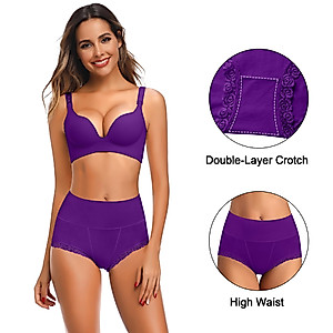 OPIBOO Plus Size Womens Underwear Cotton Comfort Postpartum Essentials Panties Ladies High Waisted Tummy Control Briefs Multipacks