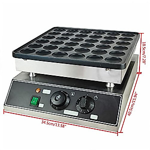 Commercial Pancake Maker， Mini Dutch Dorayaki Pancake Baker Waffle Maker Electric Muffin Making Machine 36 Holes Double Switch Non-stick Surface thermosta for Bakery Home and Kitchen (13.58*15.94*7.28inch)