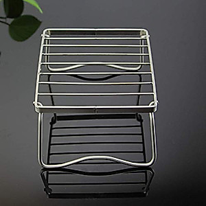 FBWSM Portable Camping Grill Mini Stainless Steel BBQ Grill Folding Compact Barbeque Grill for Picnics, Backpacking, Backyards, -17 * 15.5 * 9.5cm