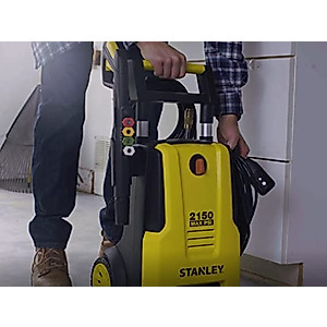 Stanley SHP2150 Portable Electric Pressure Washer, 2150 PSI, 1.4 GPM, 13 AMP, with Metal Lance, Foam Cannon, M22 Trigger Gun, 25' Hose, Quick Connect Nozzles