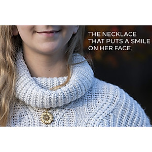 MyLittleSunflower - You are My Sunshine Necklace - Sunflower Necklace Locket with Engraved Hidden Message Pendant for Women, Mother, Daughter