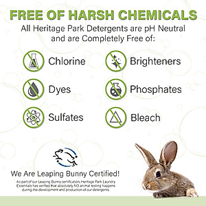 Heritage Park Luxury Laundry Detergent | Dermatologist Tested Plant based Natural & Enzyme Laundry Detergent | Sensitive Skin Friendly - Fragrance Free (32 fl oz)