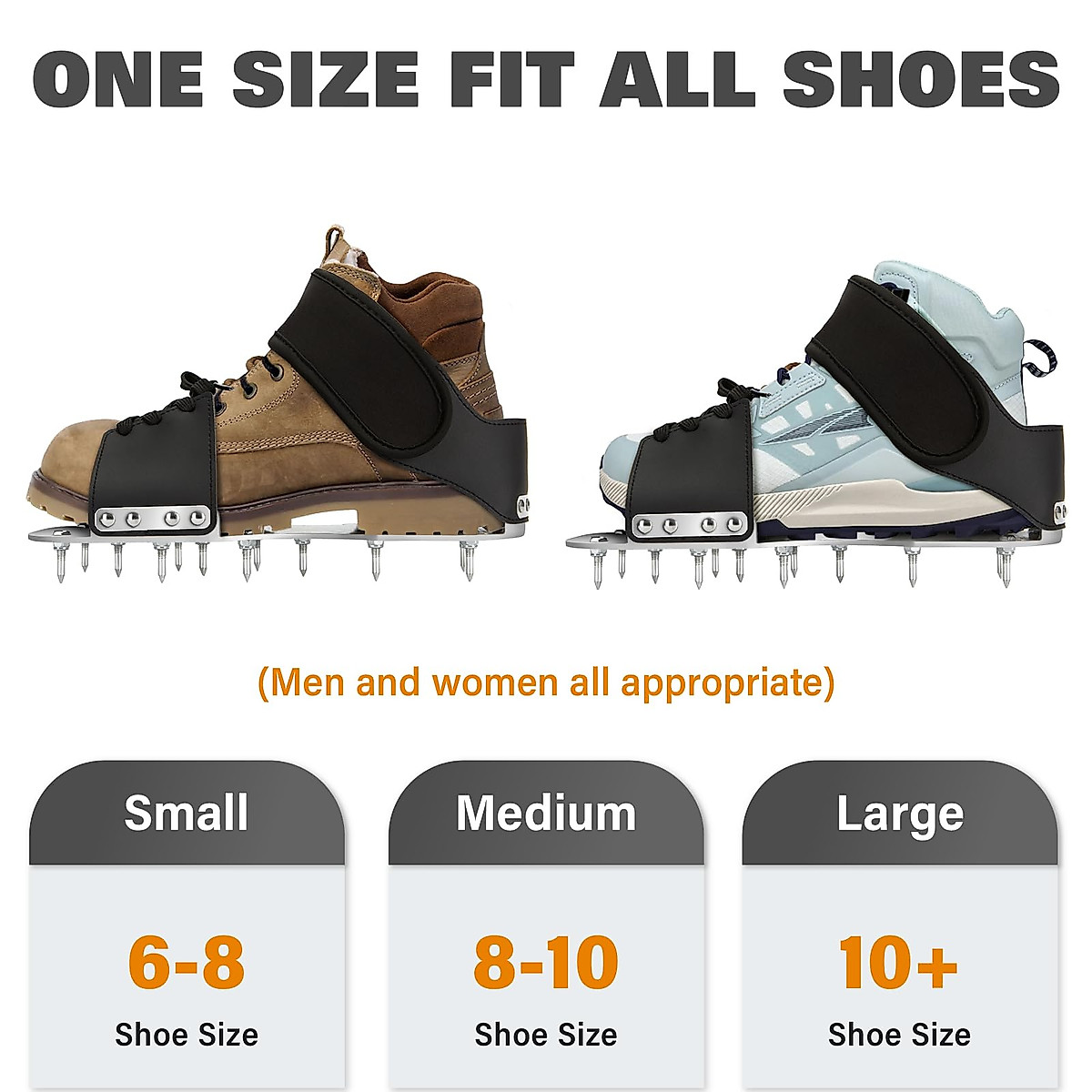 Leweio Epoxy Floor Spiked Shoes -Metal Plate Gunite Spiked Screeding Shoes with 3/4” Short Spikes Perfect For Epoxy Resin