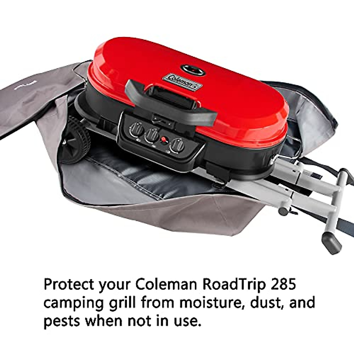 KISLANE Grill Cover/Bag for Coleman Roadtrip 285, Heavy Duty and Waterproof Carrying Bag Compatible with Coleman Roadtrip 285 for Outdoor Camping, BBQ, Gatherin (Grey)