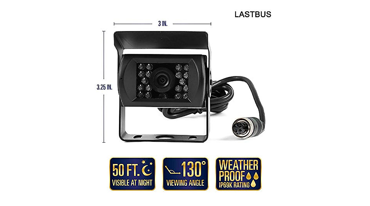 Backup Camera with Night Vision for RVs & Trucks - Waterproof & Wide View