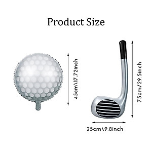 8 PCS Golf Balloons Golf Themed Party Decorations,2 Pcs Inflatable Golf Club 6 Pcs 18'' Huge Golf Ball Balloons,Party Accessory,Foil Mylar Golf Ball Balloons For Birthday Sports Graduation Party