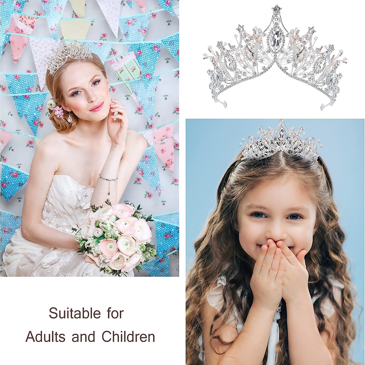 Birthday Crowns for Women, Birthday Sash and Tiaras for Women, Happy Birthday Queen Crown and Tiara, Crowns for Women Silver, Birthday Accessories for Women, Birthday Decorations for Women