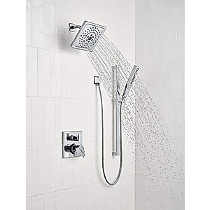DELTA FAUCET T27967-BL Angular Modern Monitor 17 Series Valve 6-Setting Integrated Shower Trim with Diverter, Matte Black
