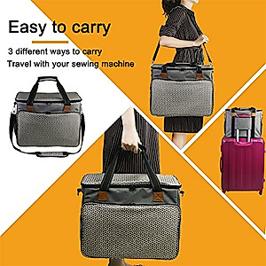 Kungfuking Universal Sewing Machine Carrying Case, Sewing Machine Bag with Multiple Pockets, Sewing Storage Case Travel Tote Bag for Singer, Brother, Janome etc Sewing Machine