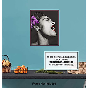 Billie Holiday Poster - African American Wall Art - Black Wall Decor - Gift for Singer, Performer, Black History - 8x10 Wall Art for Bedroom, Living Room, Jazz Music Studio - Lady Sings the Blues