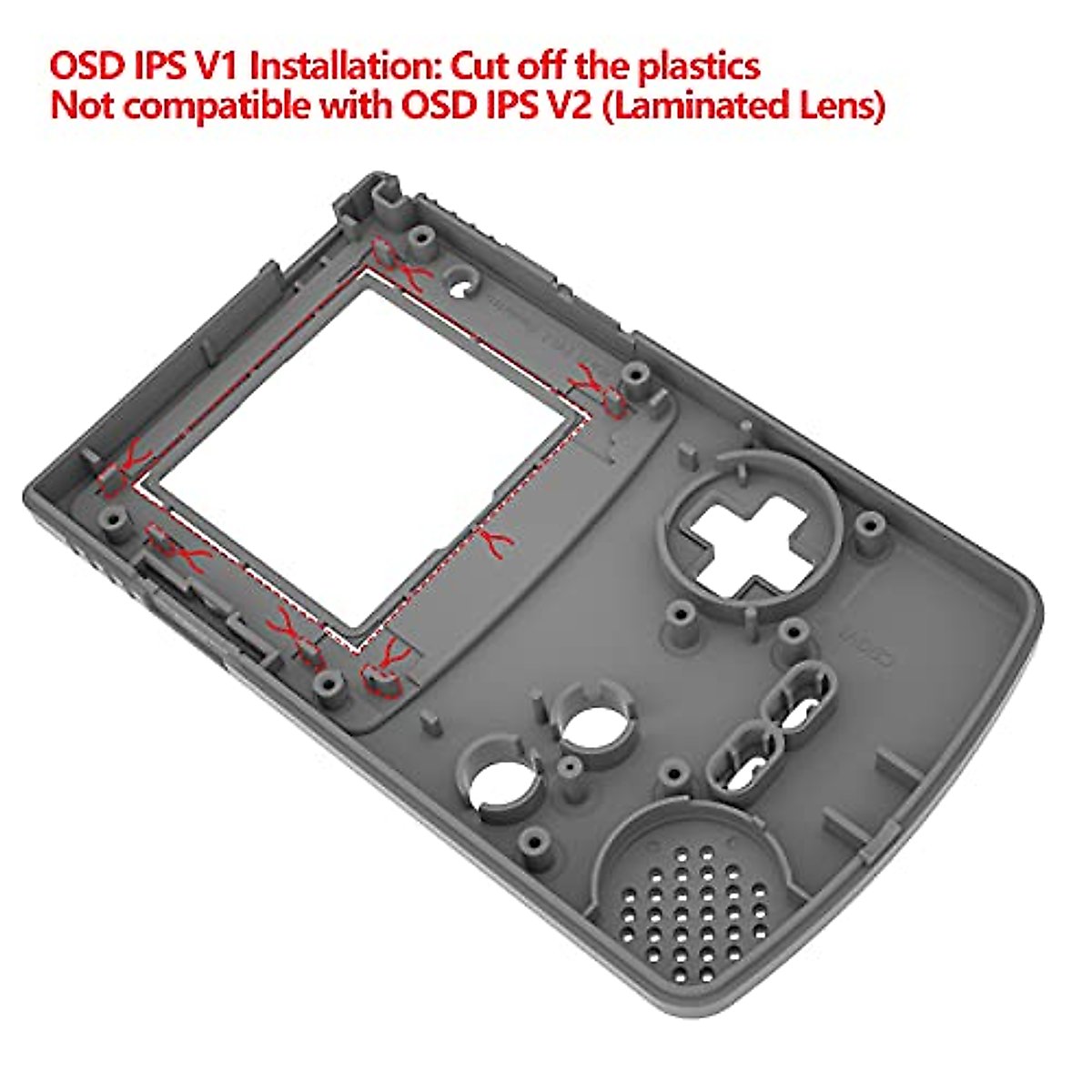IPS Ready Upgraded eXtremeRate Classics NES Style Replacement Shell Full Housing & Black Screen Lens for Gameboy Color – Fit for GBC OSD IPS & Regular IPS & Standard LCD – Console & IPS Screen Without