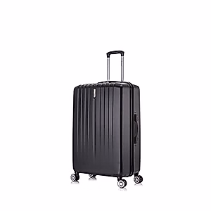 Rockland Malibu Hardside Spinner Wheel Luggage, Black, 19", 24", 28"