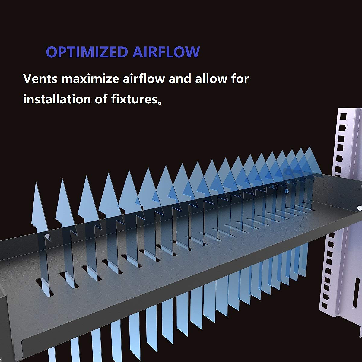 Jingchengmei 1U Disassembled Vented Cantilever Server Rack Mount Shelf 6"(152mm) Depth for 19-Inch Network/AV Equipment Rack and Cabinet(1U6V)