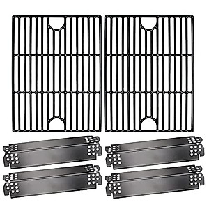 Hongso 17 inch Grill Grates and 14 9/16" Heat Plates Replacement for Nexgrill 720-0830H, 720-0888N, 720-0958A, 730-0958A Models