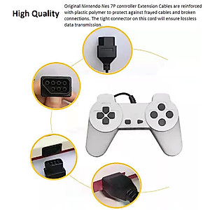 Extension Cable Cord for Original Nintendo NES 7P Controller 2-Pack 1.8M/6FT, Premium Replacement Extension Cable for The Original (1985) Nintendo NES Controller, not The NES Classic (2016).