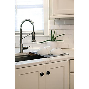 Camco 43519 Roll-Up Dish Drying Rack - Provides Extra Drying Space for Dishes, Pots and Pans - Heat-Resistant Up to 450° F - 17-Inches x 13-Inches