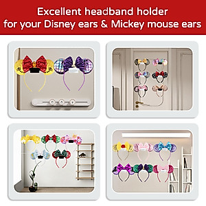 Diamerd Hat Rack for Wall (14-Pack) - Headband Holder for Disney Mickey Ear, Adhesive Hat Hooks, No Drilling Hat Organizer Cowboy Hat Holder, Strong Hat Hanger for Closet (Transparent)