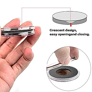 96 Pieces 46mm Coin Capsules, with Foam Gasket and Plastic Storage Organizer Box, 6 Sizes (20/25/27/30/38/46mm) Coins Collector Case Holder for Coin Collection Supplies(Black)