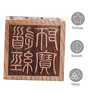 SEWACC Wooden Six Sided Seal Home Goods Decor Desktop Decor Wooden Stamps Wooden Seal Stamp Tabletop Chinese Seal Decorative Buddha Sturdy Buddha Stamp Reusable Buddha Stamp Chinese Stamp