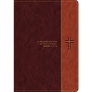 Biblia de estudio del diario vivir RVR60, letra grande (SentiPiel, Café/Café claro, Letra Roja) (Spanish Edition)