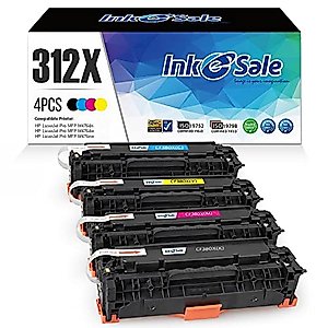 INK E-SALE Remanufactured Toner Cartridge Replacement for HP 312A 312X (4-Pack) CF380X CF381A CF382A CF383A use for Laserjet Pro MFP M476dn M476dw M476nw Printer