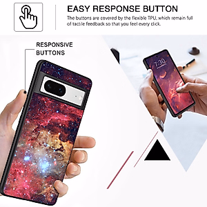 BENTOBEN for Google Pixel 7 Case, Slim Fit Glow in The Dark Hybrid Hard PC Soft TPU Bumper Drop Protective Girls Women Men Phone Cover for Google Pixel 7 6.3", Nebula/Galaxy