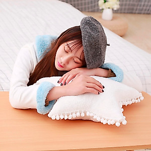 elfishgo Creative Star Moon and Cloud Plush Pillows Stuffed Toys (White, Cloud)