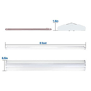 ANTLUX 110W 8FT LED Wraparound Ultra Slim Strip Lights, 12600LM, 5000K, 8 Foot LED Garage Shop Lights, Flush Mount Warehouse Office Ceiling Lighting Fixture, Fluorescent Tube Replacement, 2 Pack