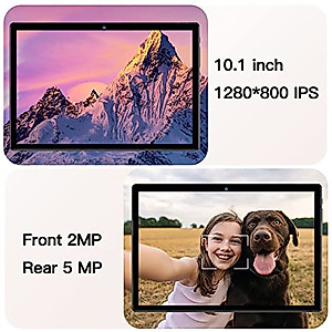 OUZRS Tablet 10 Inch Android 11 GMS, 4GB de RAM 64GB ROM/TF 256GB 1.8Ghz Tablet PC 8-Core 6000mAh Dual Cámara Tablet Android WiFi Bluetooth Netflix Type-C(WiFi Version),Black