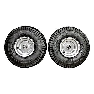 (Set of 2) 15x6.00-6 Husqvarna/Poulan Tire Wheel Assy .75" Bearing (Because we supply a precision ball bearing the shaft must be clean and straight for them to fit properly)