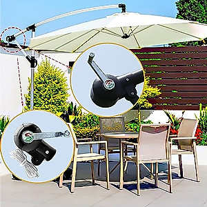 Yunsuelo Patio Umbrella Accessories, Outdoor Umbrella Parts Replacement Heavy Duty Holder Umbrella Hand Crank for Picnic Beach Patio Courtyard, Crank Handle
