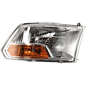 MXDEQHF Headlight Halogen Right Side Clear Lens W/Bulb Single Beam for Dodge for Ram 1500 2009-2010 for Ram 2500/3500 2010,for Ram 1500/2500/3500 2011-2012 CH2503217 55277410AF