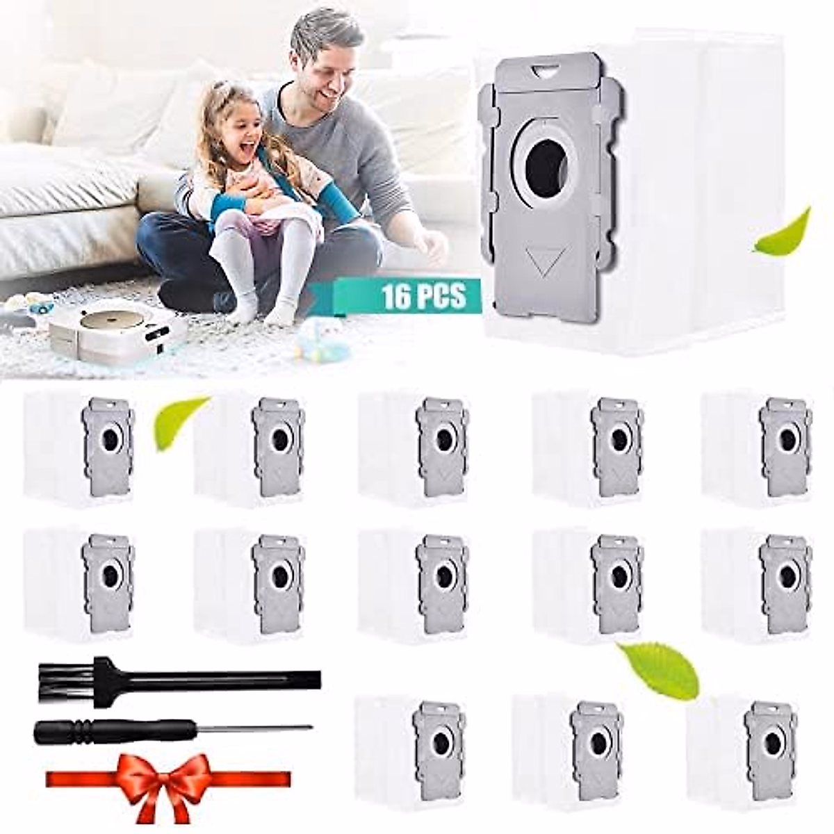 16 Packs For irobot Roomba bag Vacuum Bags, Replacement For irobot Roomba bag i8 i8+, For Irobot Roomba Bags i8Plus i7 Plus, i8, i3, i4,J7+, J7 S9 Plus