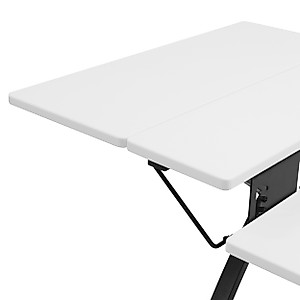 Sew Ready Comet Plus Hobby Side and Lower Shelf Sewing Table, 45.5" W x 23.5" D x 30" H, Black/White
