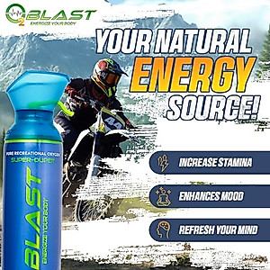 O2 Blast, Pure Oxygen Supplement, 10L Portable Can with Custom Breathing Mask for Respiratory Support, Elevate Oxygen Levels, Speed Recovery Time, Perfect for High Altitude & Sports Recovery (12-Pack)