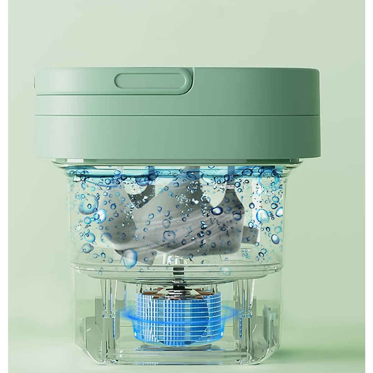 6.5L Folding Washing Machine，Mini 3 Modes Deep Cleaning Portable Clothes Washer and Dryer with Touch Screen and Drain Basket for Camping,Socks,Baby Clothes