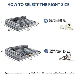 BFPETHOME Orthopedic Dog Beds for Large Dogs-Waterproof Sofa Dog Bed with Removable Washable Cover, Large Dog Bed with Waterproof Lining and Nonskid Bottom, Pet Couch Bed for Large Dogs, Grey