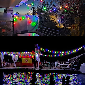 15 Pack G40 Plastic LED Replacement Light Bulbs 1W Shatterproof Blue Color Filament Globe Bulbs E12 Candelabra Base Christmas Round Replacement Bulbs for Outdoor Indoor Patio String Lights(Blue)