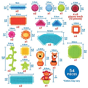 Battat- Bristle Blocks- STEM Interlocking Building Blocks- 54 pc Playset- Reusable Storage Bucket- Developmental Toys for Toddlers & Kids- Jungle Advetures- 2 Years +