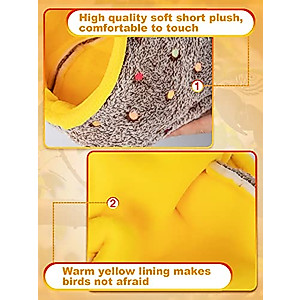 Winter Warm Bird Nest, Plush Bird Bed for Cage with Fixable Opening to Keep Shape, Parrot Hammock Snuggle House, Gift for Macaws African Grey Amazon Parrot Cockatiel