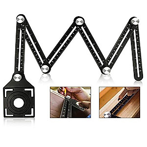 Amenitee Six-Sided Aluminum Alloy Angle Measuring Tool - Universal Opening Locator-Universal Ruler - Full Metal Multi Angle Measuring Tool-Upgraded Aluminum Alloy Ruler (six sides)