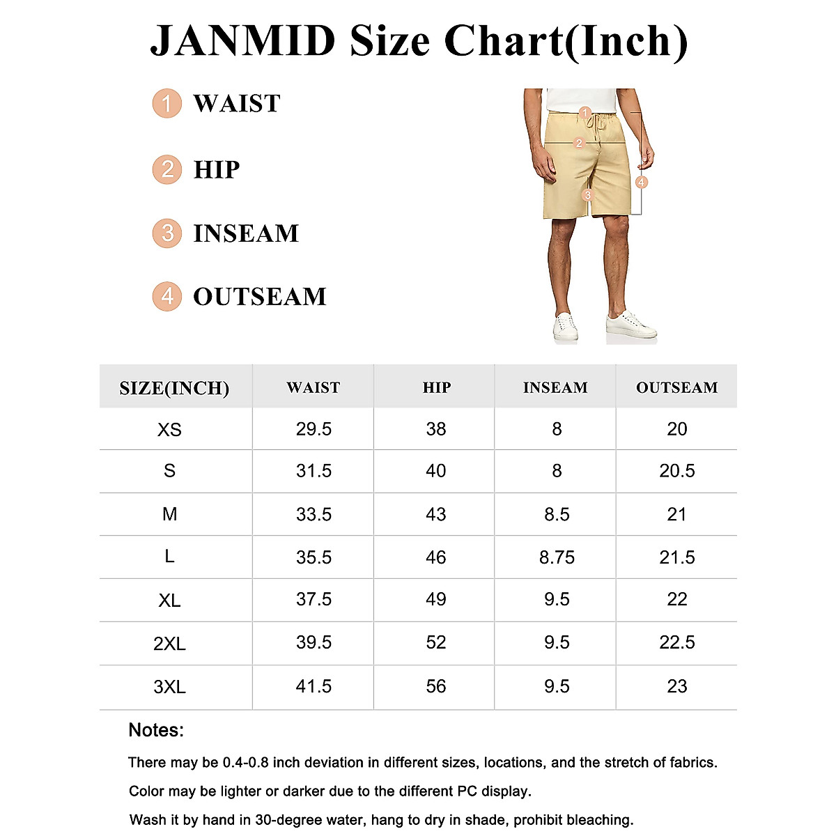 Janmid Men's Linen Casual Classic Fit Short Drawstring Summer Beach Shorts with Elastic Waist and Pockets Navy Blue L